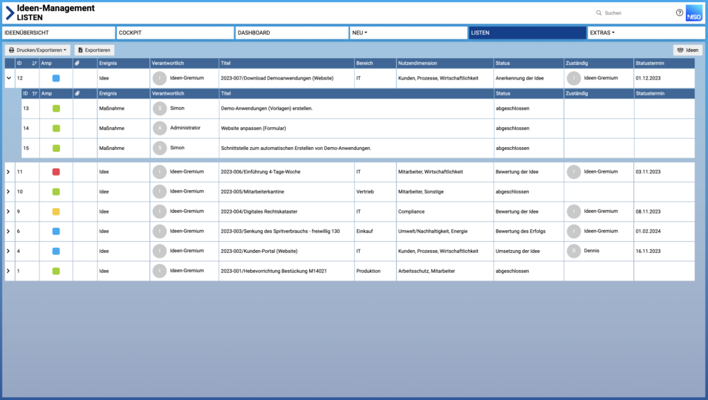 Ideenmanagement - Ideen einfach und strukturiert einbringen - MSO