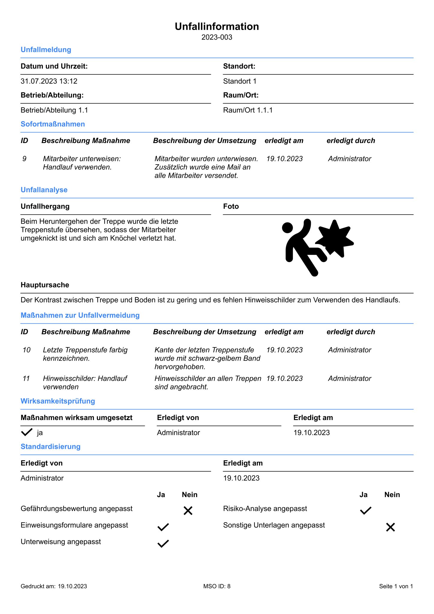 Unfallmeldung - MSO